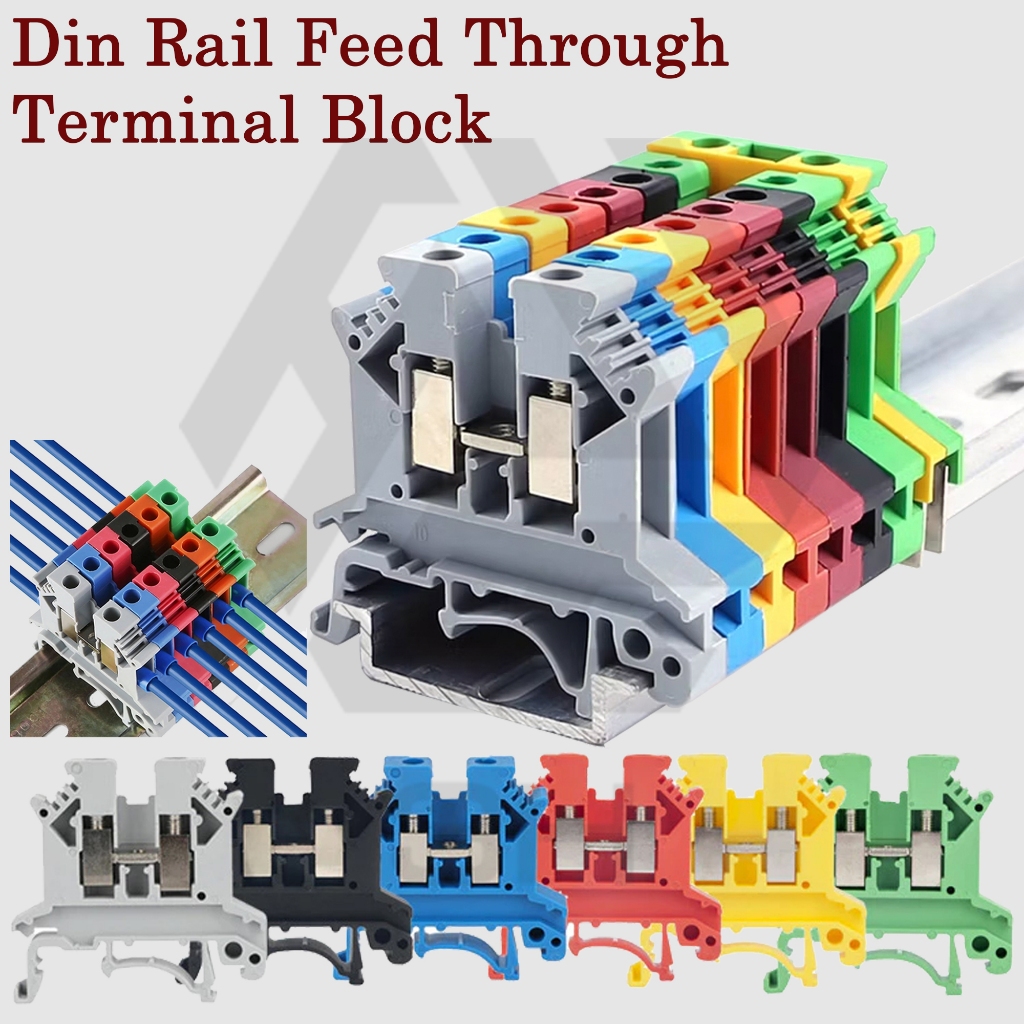 3H UK2.5B Blok Terminal Skru DIN Rail / DIN Rail Feed-Through Terminal ...