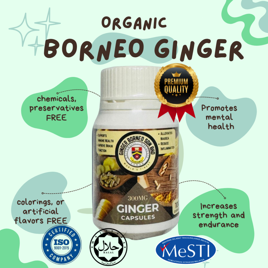 ORGANIC BORNEO GINGER Capsule 100% Ginger ,free from Artificial ...
