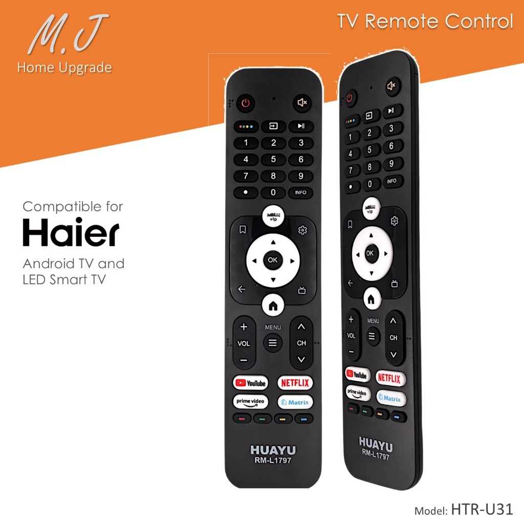 Replacement HAIER TV Remote Control For Haier Android TV & Smart TV ...