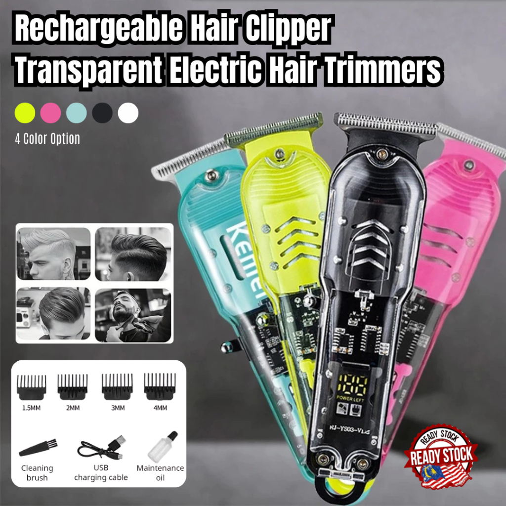Transparent Trimmer Hair Clipper Rechargeable Small Silent Electric ...