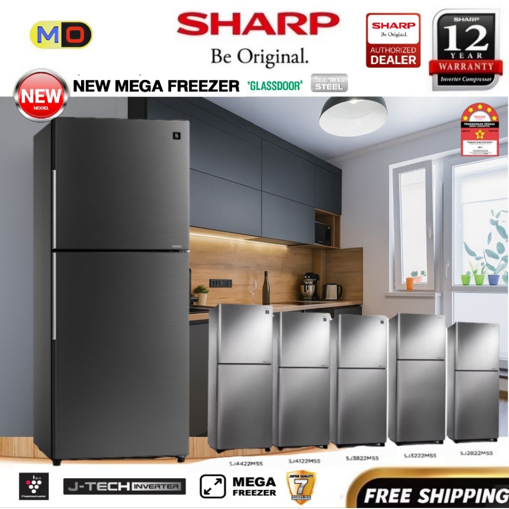 [FREE SHIPPING] SHARP Inverter 280/320/380/410/440L Refrigerator Rating ...