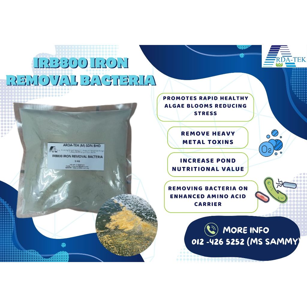 (1KG) (Repack) IRB800 Iron Removal Bacteria / Treat iron in pond ...