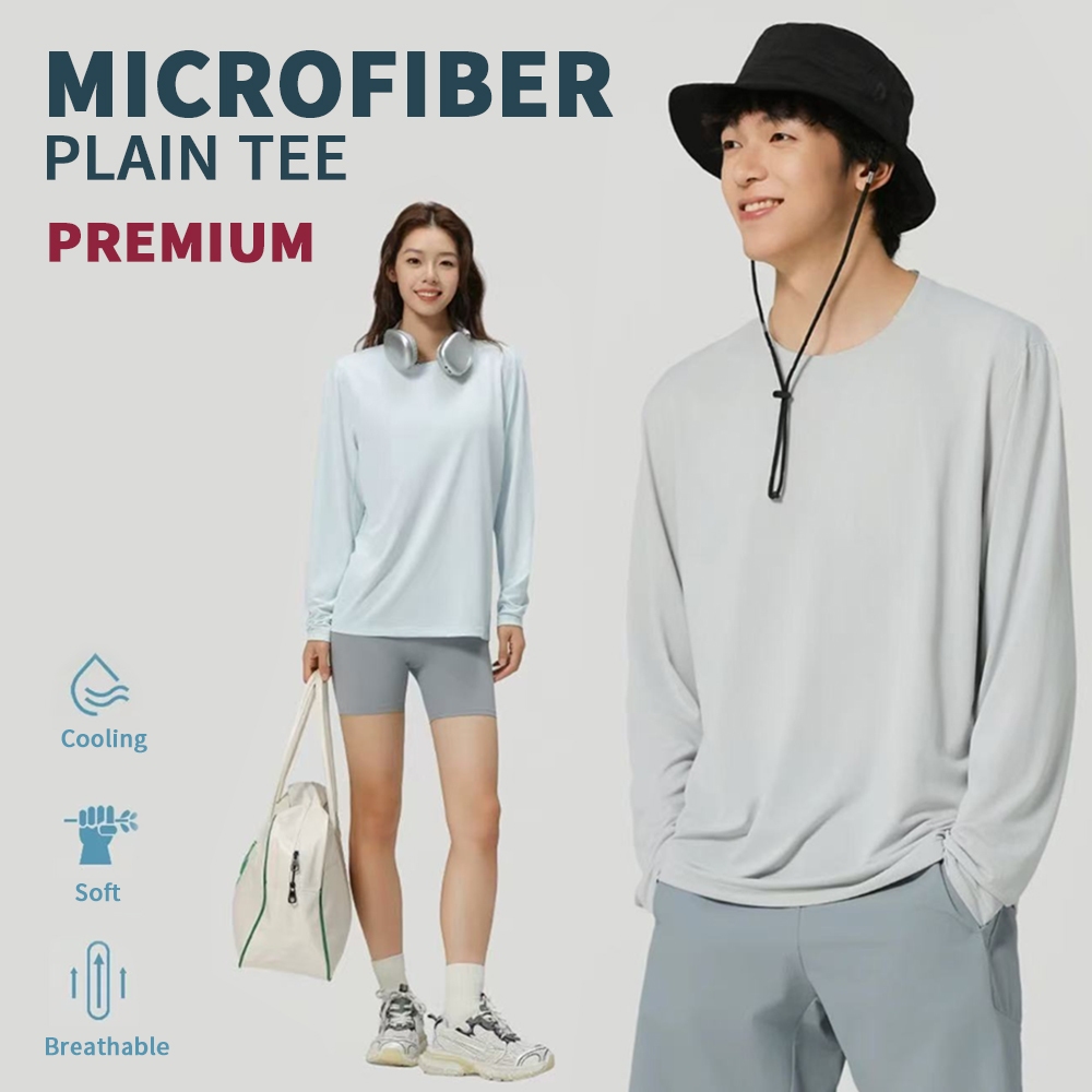 Muuv-It Microfiber Dri Fit Long Sleeves Tshirt Plain Kemeja-T Sukan ...