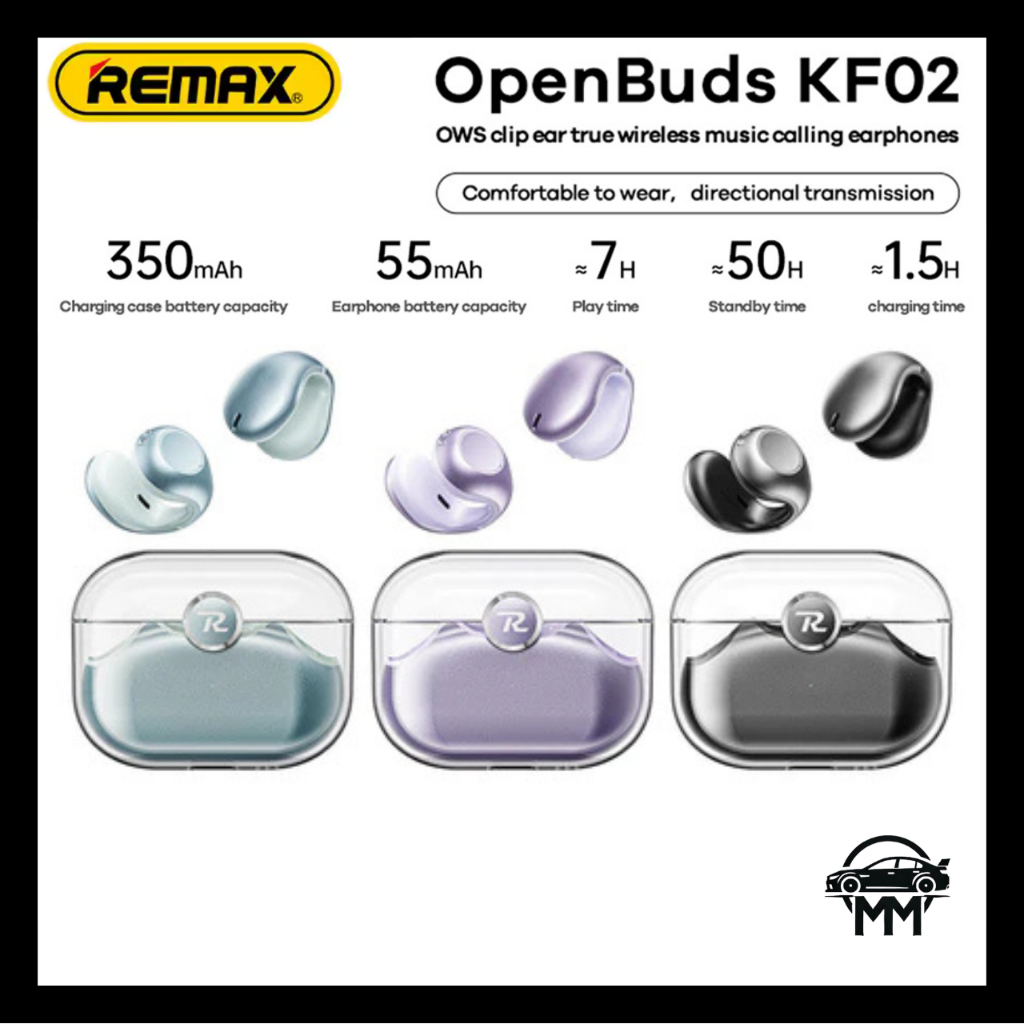 REMAX OpenBuds KF02 IPX6 Ear clip Bluetooth 5.4 Headphones ENC Noise-Canceling 4-8H Playtime ...