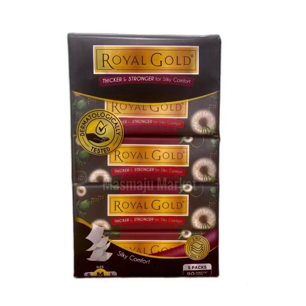 Royal Gold face tissues (Travel pack) 5 packsx 90 sheets | Shopee Malaysia