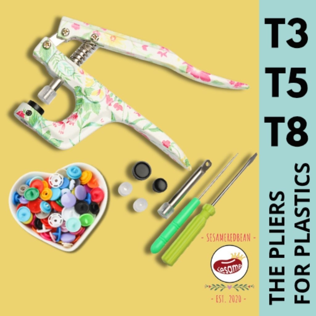 Snap Button Plier Pink for T3 T5 T8 Plastic Snap Button Set Alat Pasang Butang Plastik Starter ...