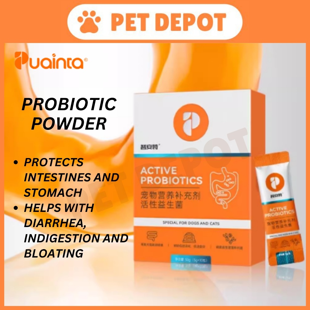 Puainta Active Probiotic Powder Supplement for Pet Dogs Cats Vomiting ...
