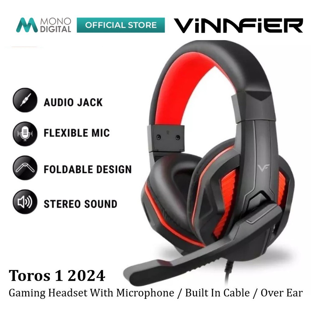 VINNFIER TOROS 1 2024 WIRED 3.5MM GAMING HEADPHONE WITH EXTRA BASS ...
