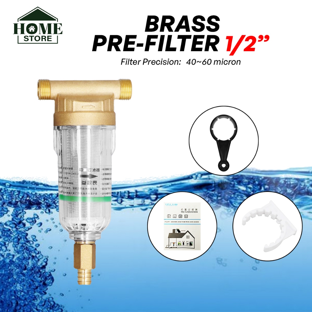 Home Store 1/2'' Brass Pre-Treatment System Water Pre-Filter Water ...