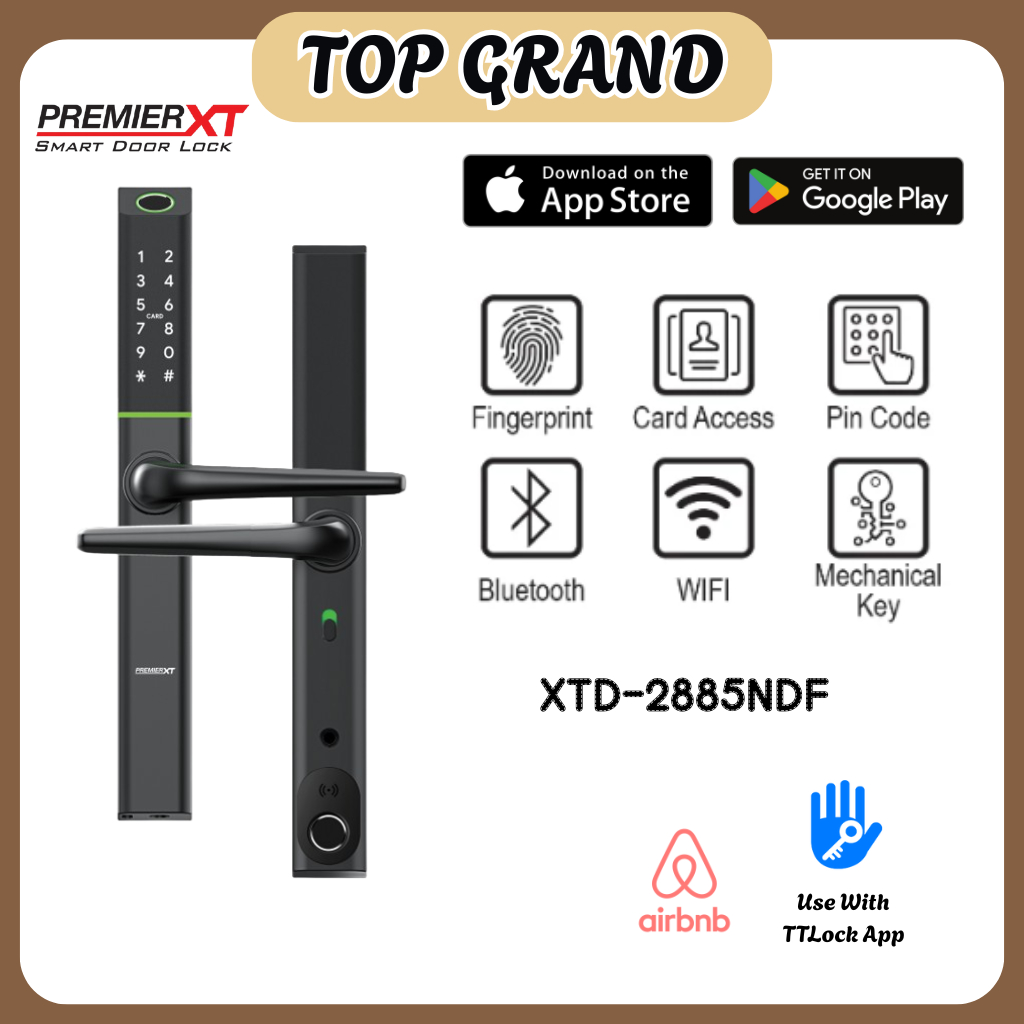 PREMIER XT XTD-2885NDF Digital Smart Grill Door Lever Lock Touchpad ...
