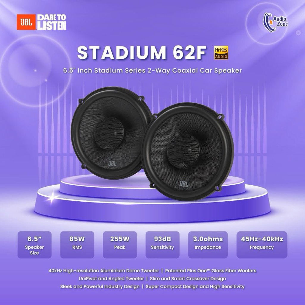 JBL STADIUM-62F 6.5” HI-RES AUDIO 2 WAY COAXIAL SPEAKER 100% ORIGINAL ...