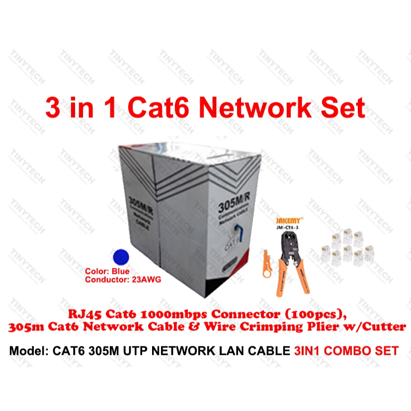 CAT6 305M (3IN1) UTP ETHERNET NETWORK LAN CABLE 3IN1 COMBO SET ...
