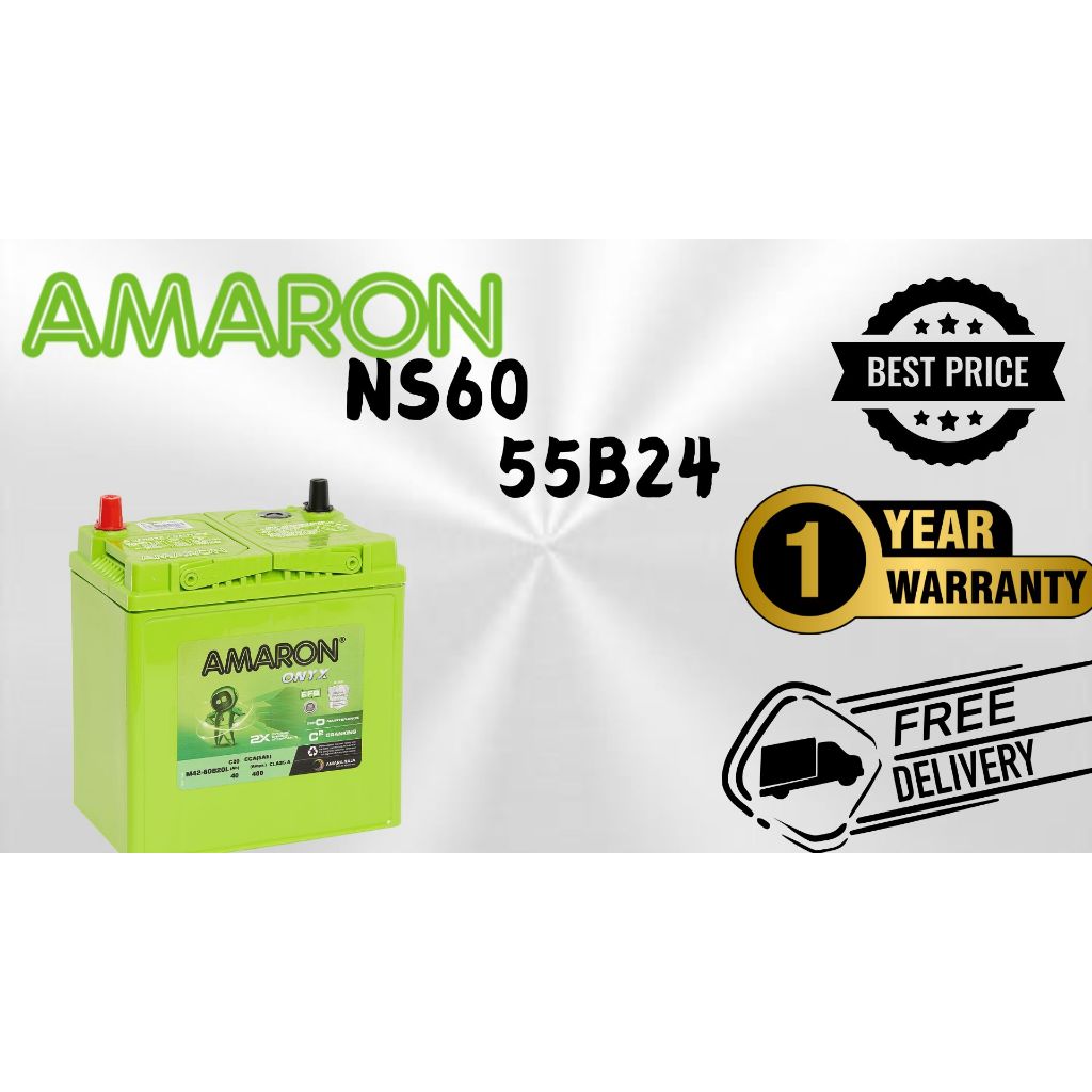 (Installation Included)BATTERY AMARON NS60 55B24 Car Battery Bateri Kereta -VIOS/AVANZA/ALMERA ...