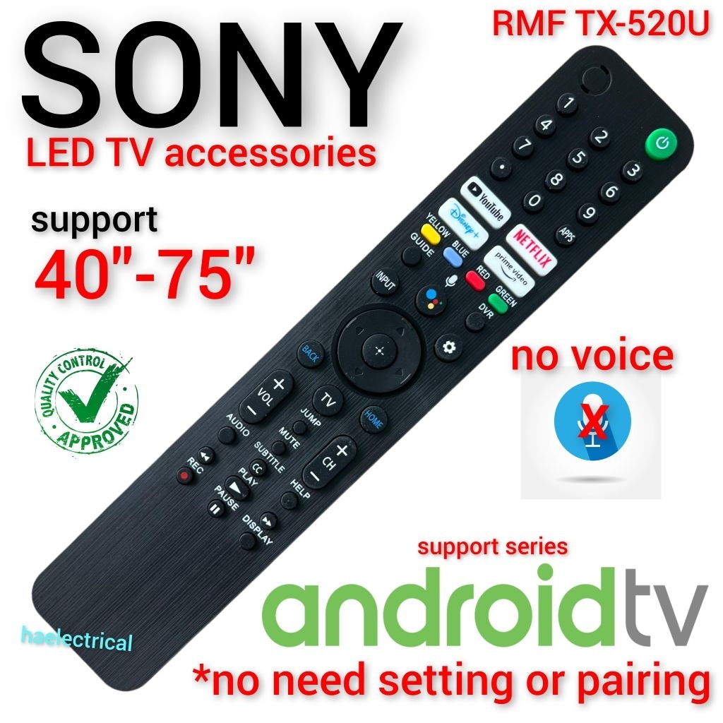 Sony Android tv REMOTE CONTROL for all ANDROID TV RMF-520U | Shopee ...