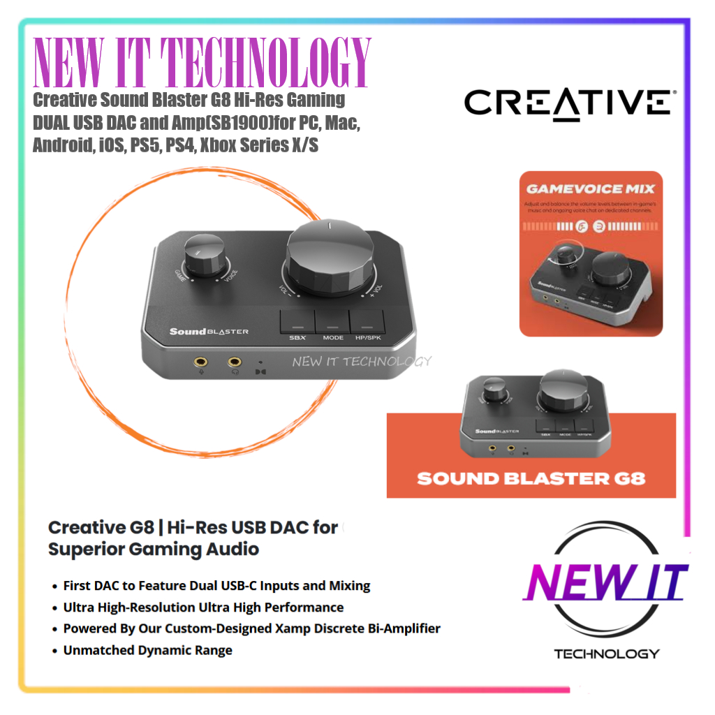 Creative Sound Blaster G8 Hi-Res Gaming DUAL USB DAC and Amp(SB1900)for ...