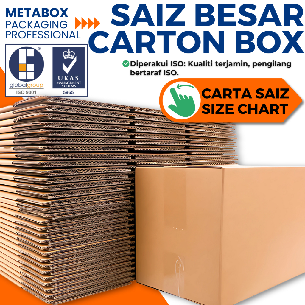Corrugated Carton Box Big Size Moving House Kotak Besar Pembungkusan ...