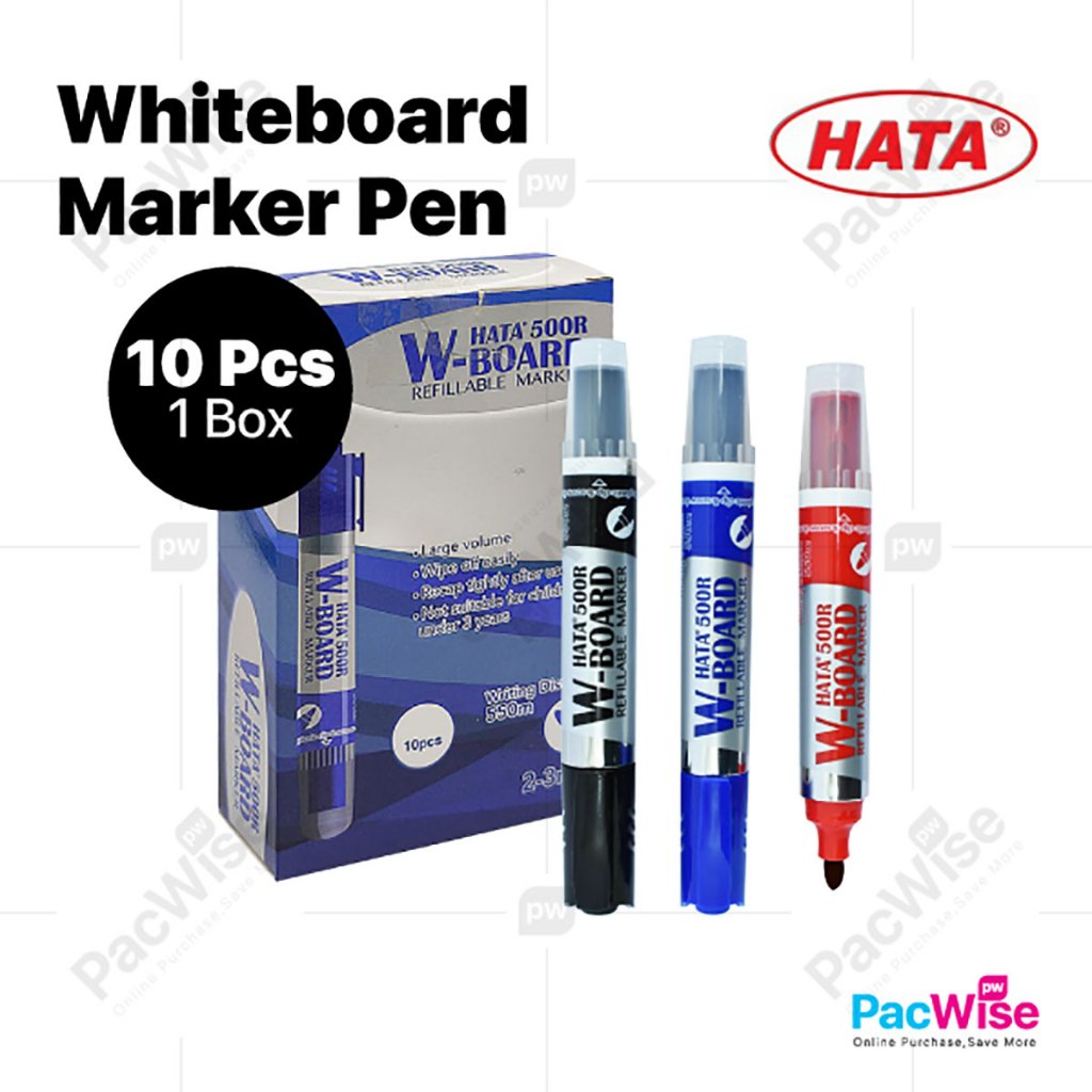Hata Whiteboard Marker Pen 500R [1 Box] – Blue / Red / Black ...