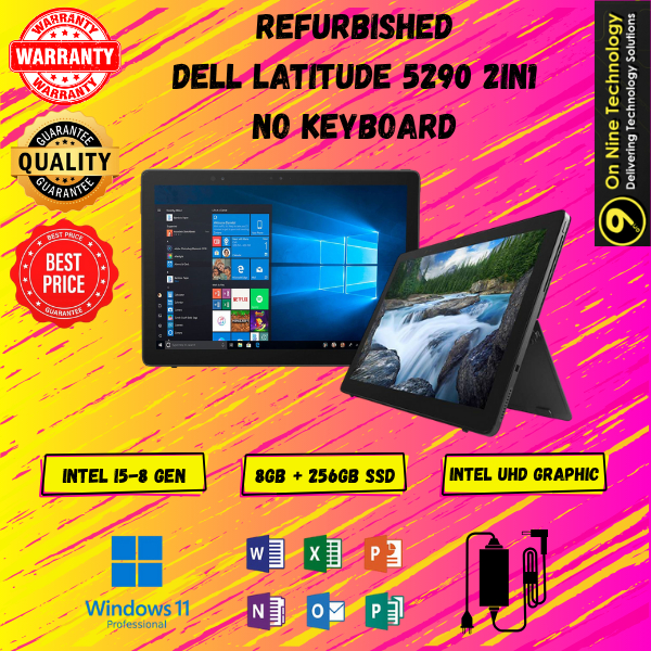Refurbished Dell Latitude 5290 2in1 No Keyboard Intel i5-8Gen 8GB 256GB ...
