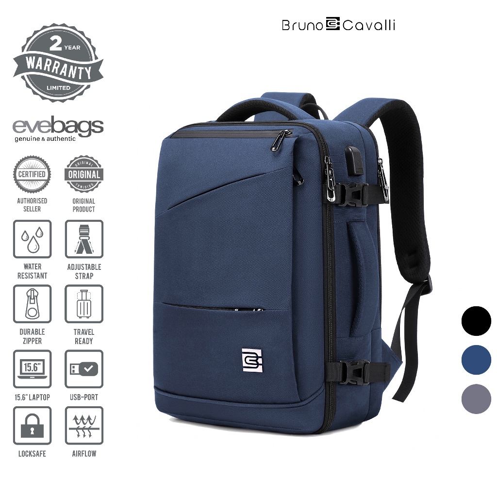 BRUNO CAVALLI Multifunctional EXPANDABLE 18" Travel Backpack with ...