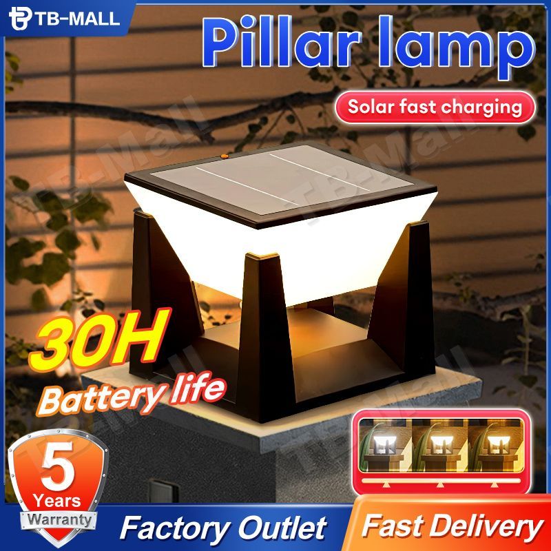 Led Lampu Pagar Solar Gate Light Outdoor Lighting IP67 Waterproof Solar ...
