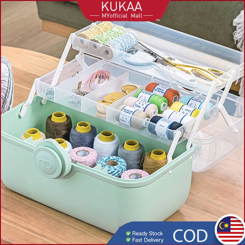Kukaa Multi-layer Sewing Box Sewing Supplies Organizer Storage Box With ...