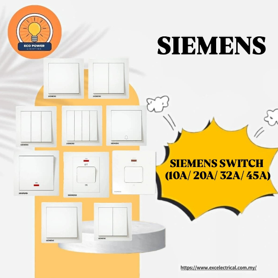 SIEMENS SWITCHES (WHITE) (10A 1/2/3/4GANG/DOORBEL/PRESSWITCH) | Shopee ...