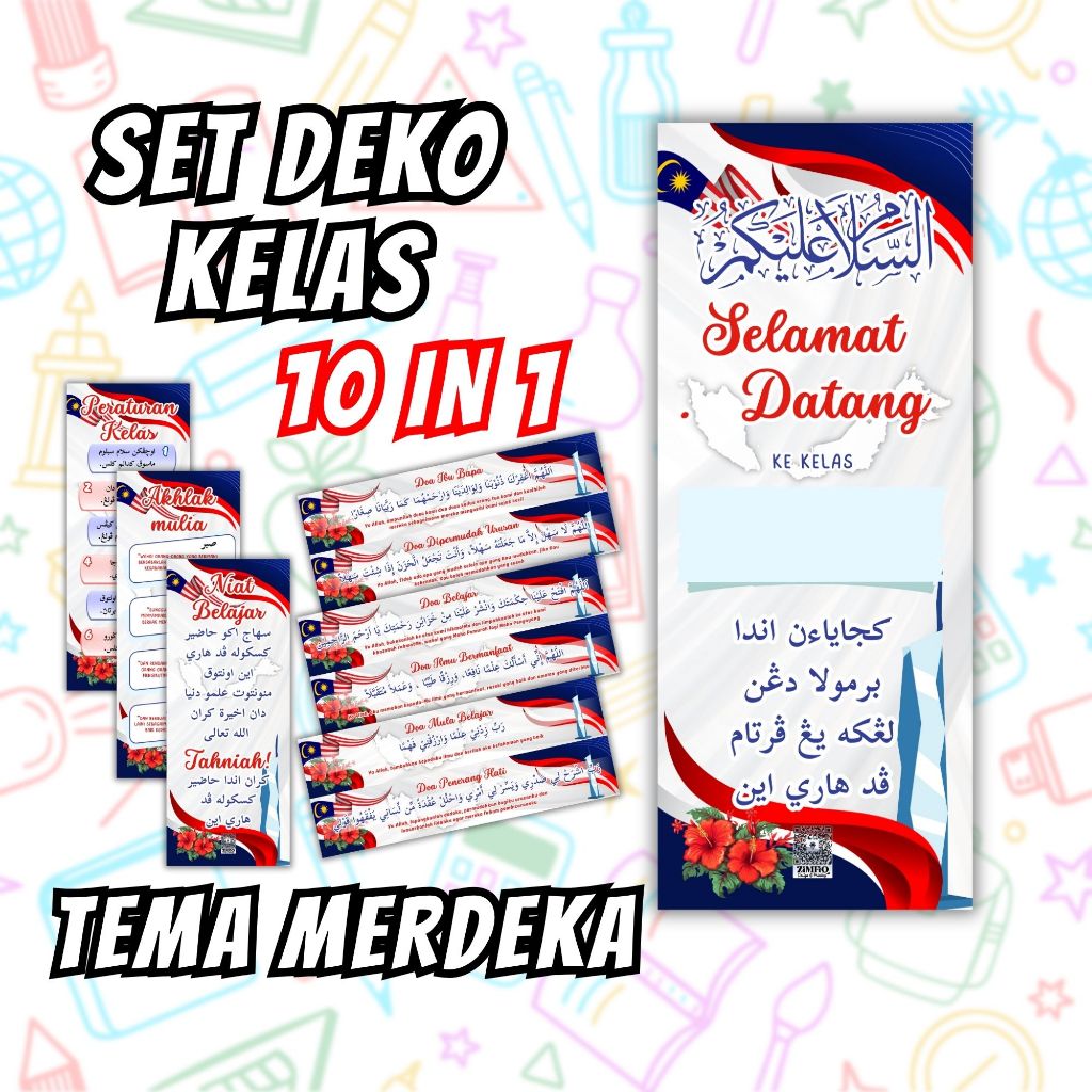 BANNER SET DEKO KELAS 10 IN 1- TEMA MERDEKA #KempenSekolahCantik2025 by ...