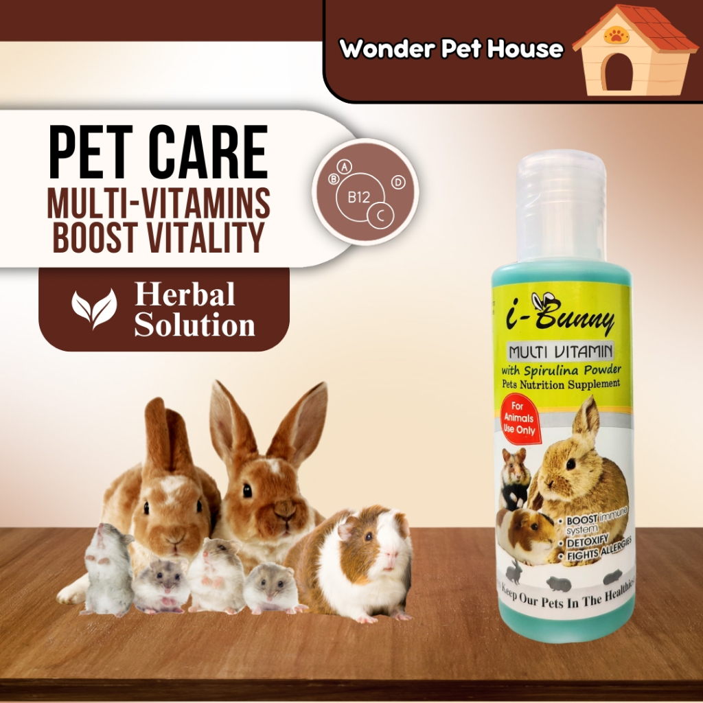 i-Bunny Multivitamin with Spirulina Powder For Rabbits, Hamsters, Mice ...