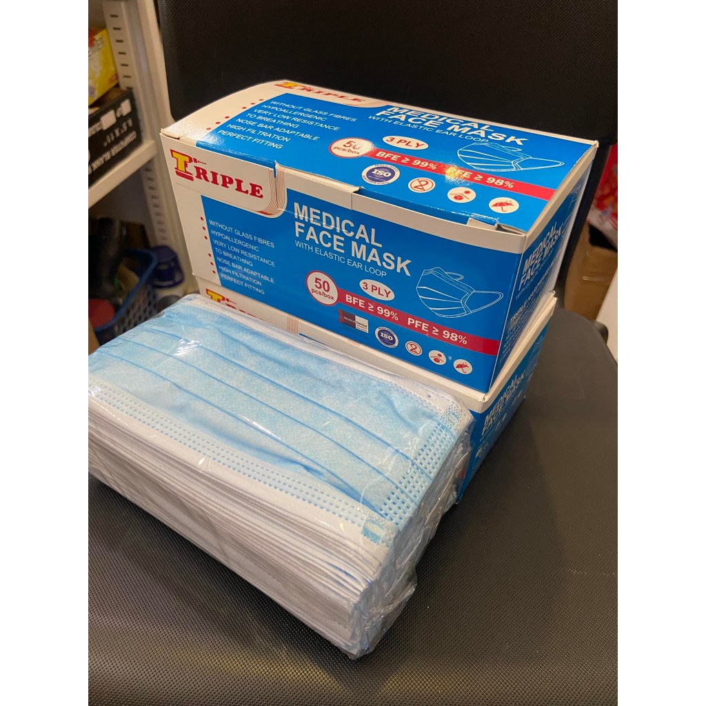 50PCS 3PLY MEDICAL DISPOSABLE FACE MASK [BOX] | Shopee Malaysia