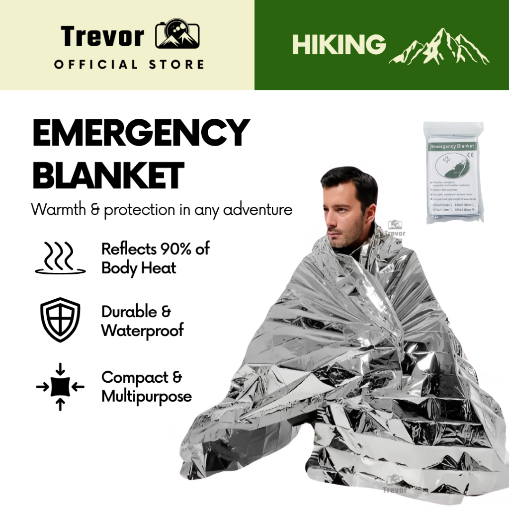 TREVOR Emergency Blanket [160*210cm] - Warm Thermal Insulation Selimut ...