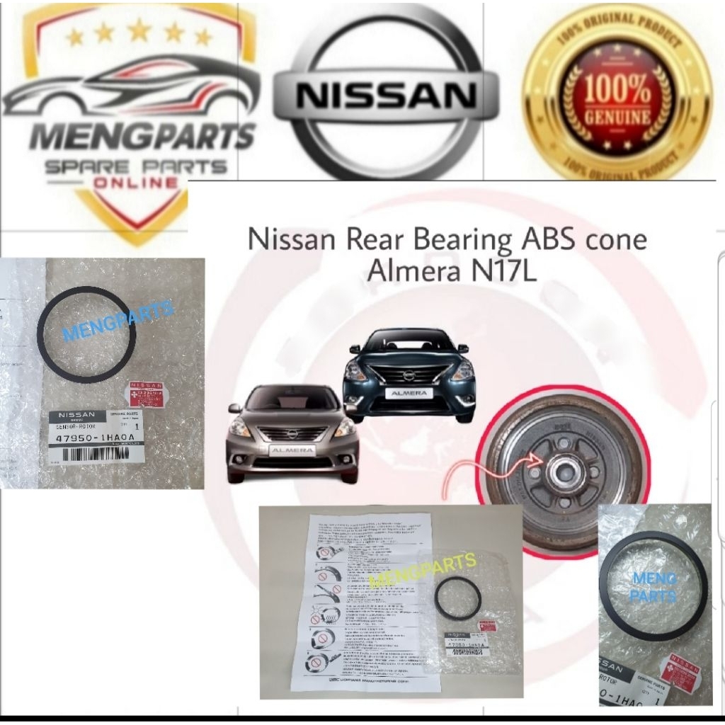 ORIGINAL NISSAN ALMERA N17 REAR WHEEL BEARING ABS MAGNET SENSOR ABS ...