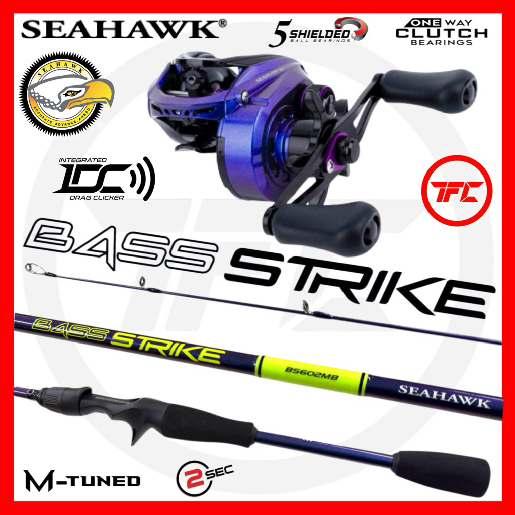 SEAHAWK Bass Strike 103HSL Baitcast Reel BC Baitcasting With Drag Clicker Sound BassStrike 103 ...