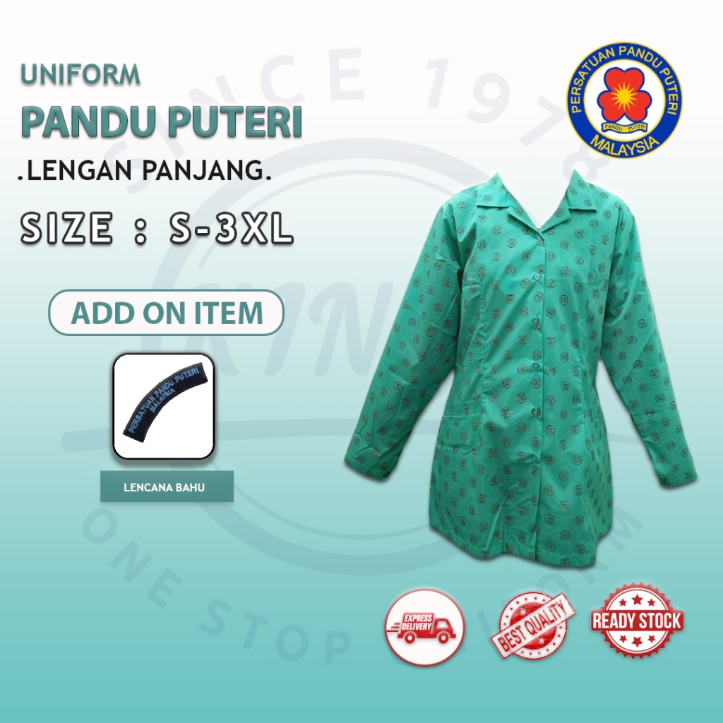 Uniform Pandu Puteri Pemimpin Lengan Panjang Kain Cotton Pandu Puteri ...