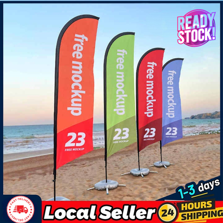 2.8/3.4M Only Pole Beach flag / bow beach flag / tear drop beach flag ...