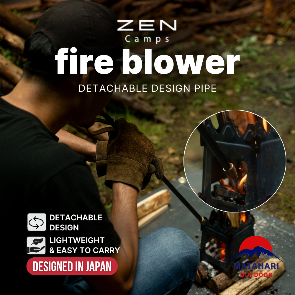 ZEN CAMPS - FIRE BLOWER ALUMINIUM BLOWING STICK PIPE CAMPFIRE FIRE ...