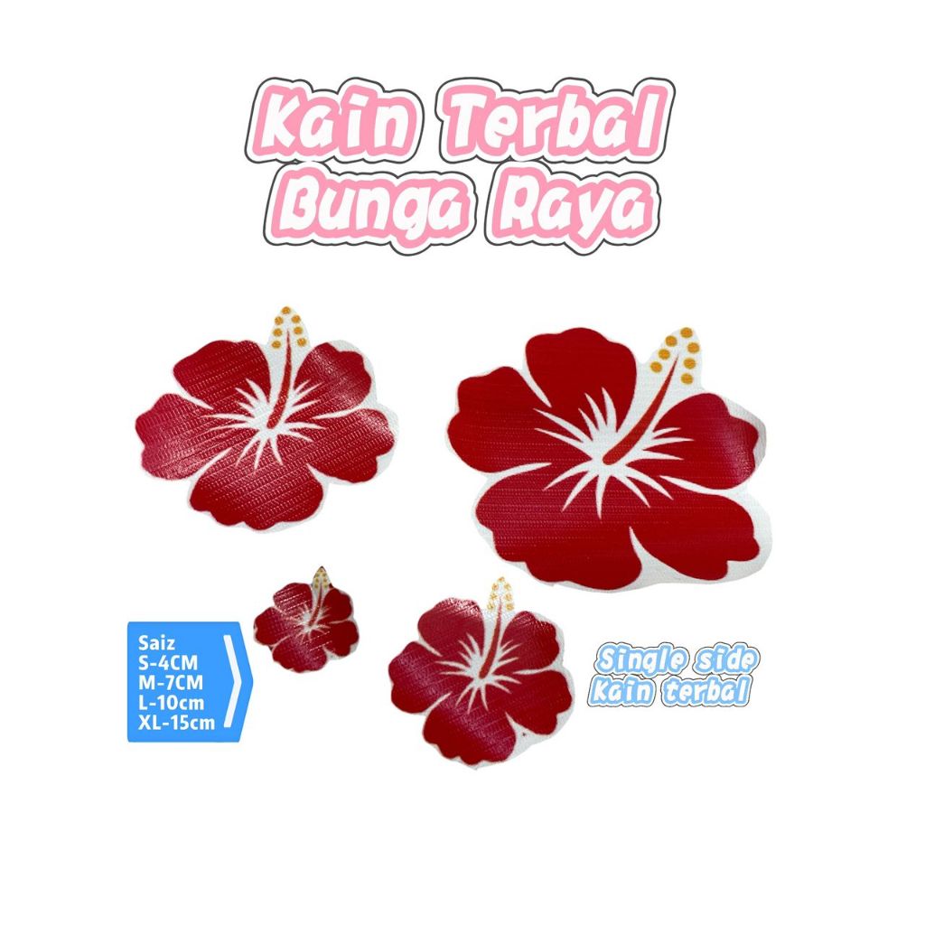 Kain Tebal Bunga Raya Tampal Dinding/ Bunga Raya Malaysia Dekorasi ...