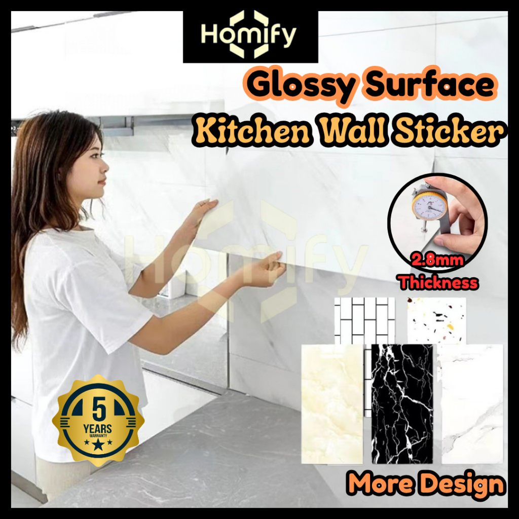 30*60cm Kitchen Wall Sticker Wall Paper Dinding Bathroom Wallpaper ...