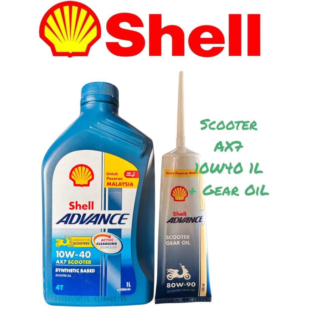 Shell Scooter 4T Ax7 10w-40 (1Liter ) Gear Oil 80w-90 (120ml) | Shopee ...