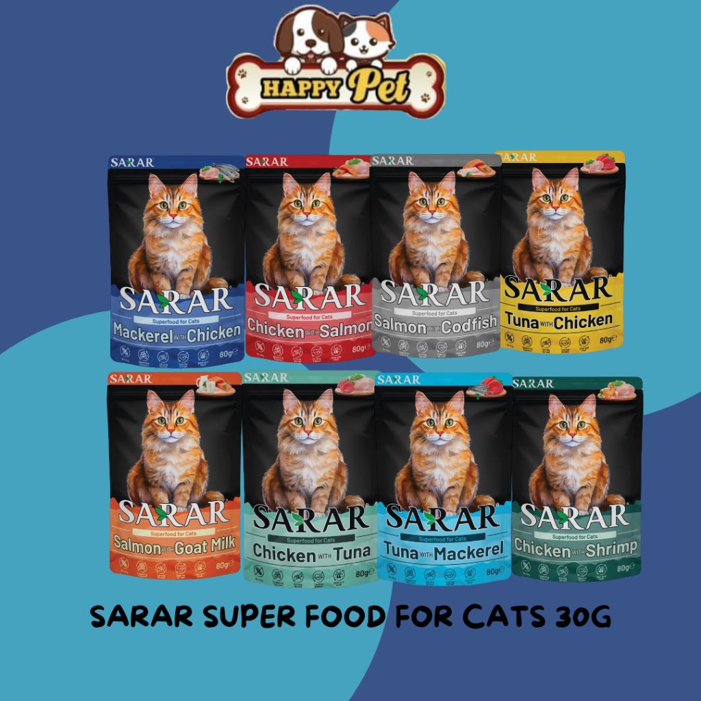 SARAR SUPERFOOD FOR CATS CAT POUCH 80G | Shopee Malaysia