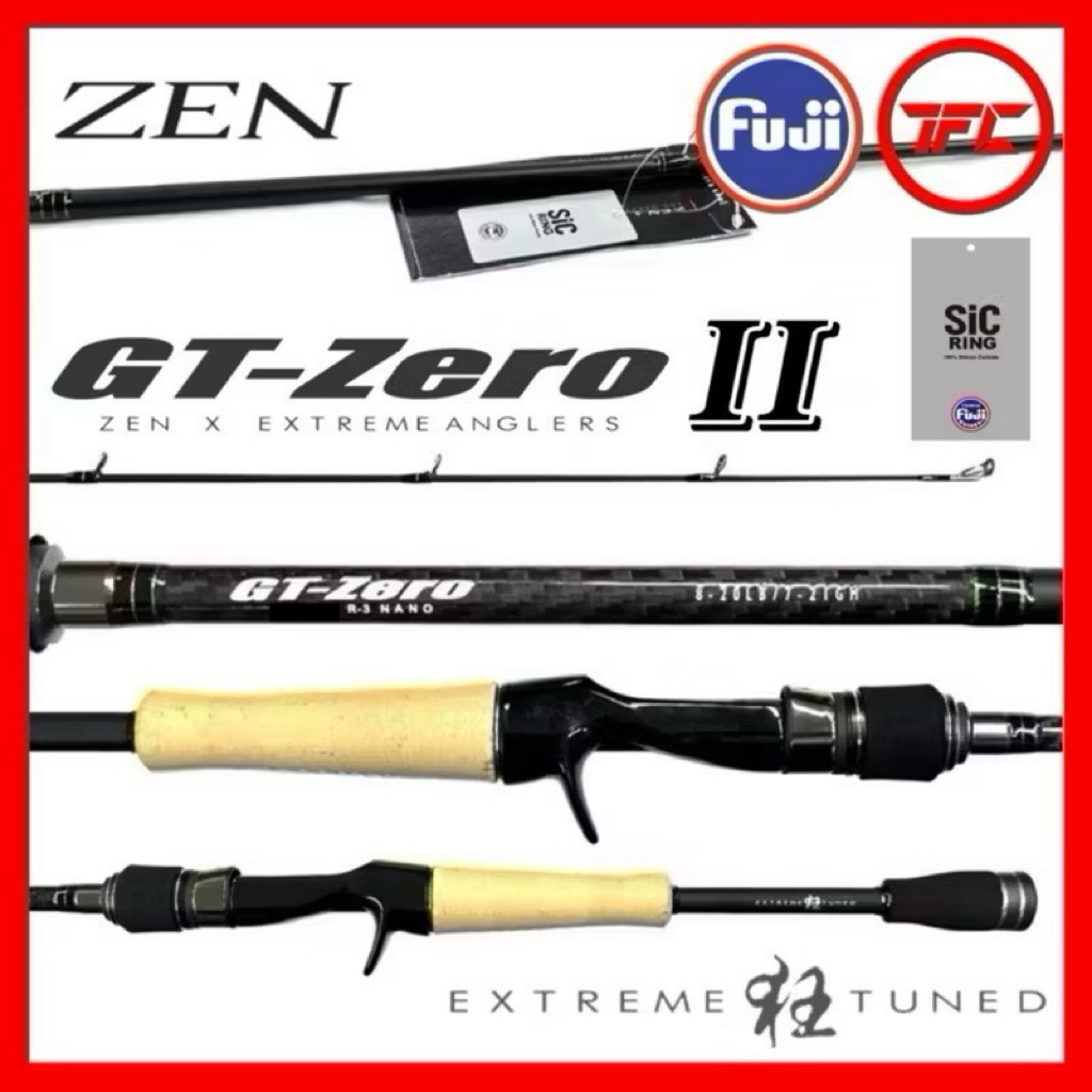 ZEN GT-ZERO 2 II Extreme Tuned Baitcast & Spinning Fishing Rod BC ...