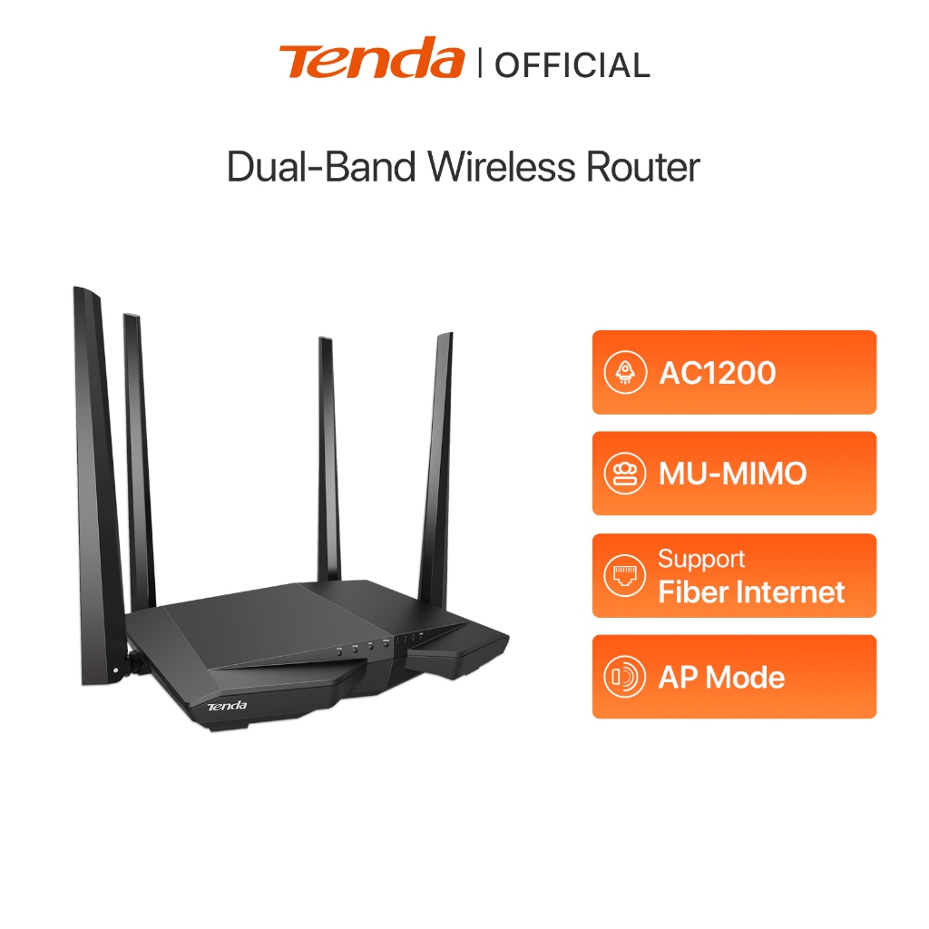 Tenda AC6 AC1200 Gigabit Speed Dual Band wi-fi Internet Wireless Router ...