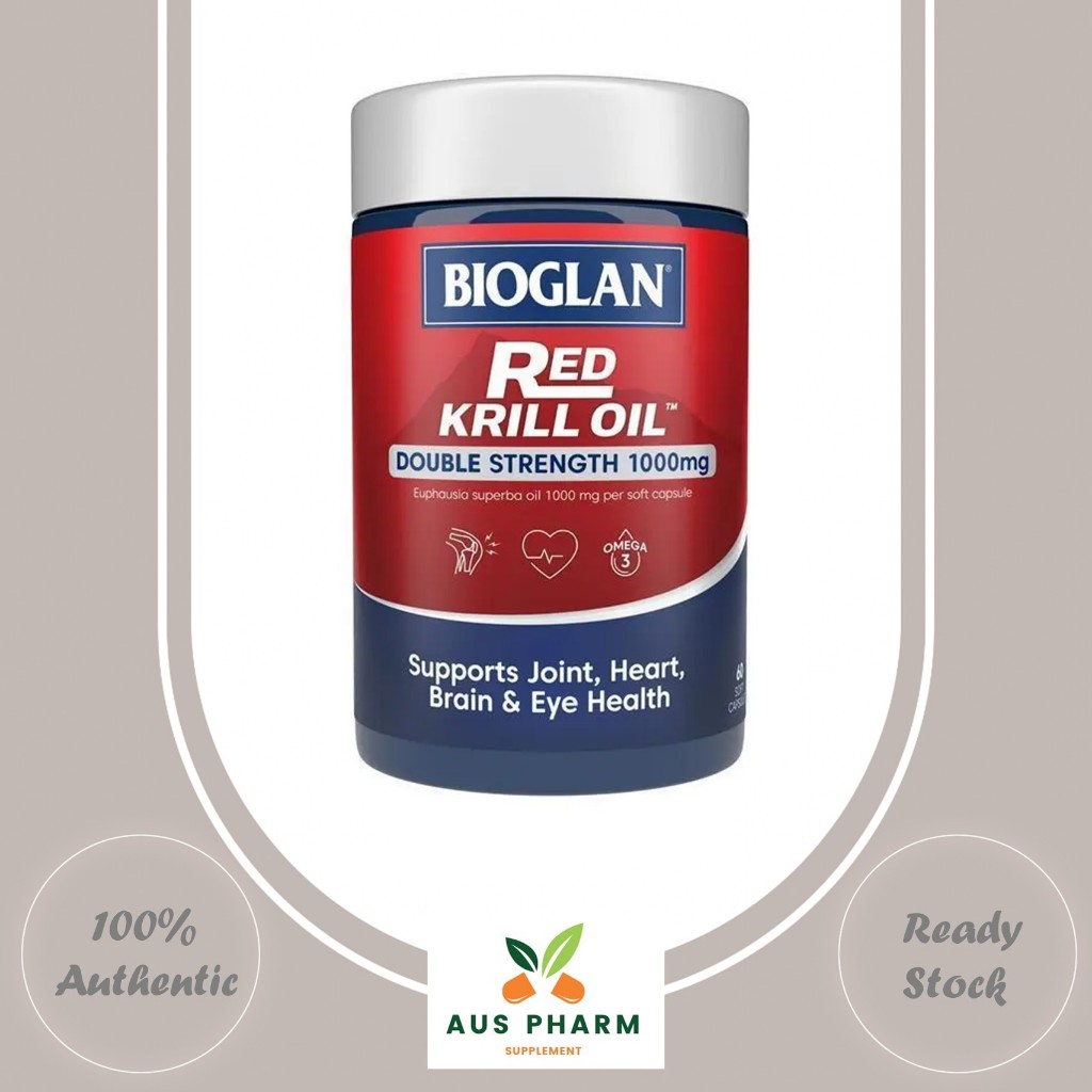 BIOGLAN Red Krill Oil Double Strength 1000mg (60 Capsules) | Shopee ...