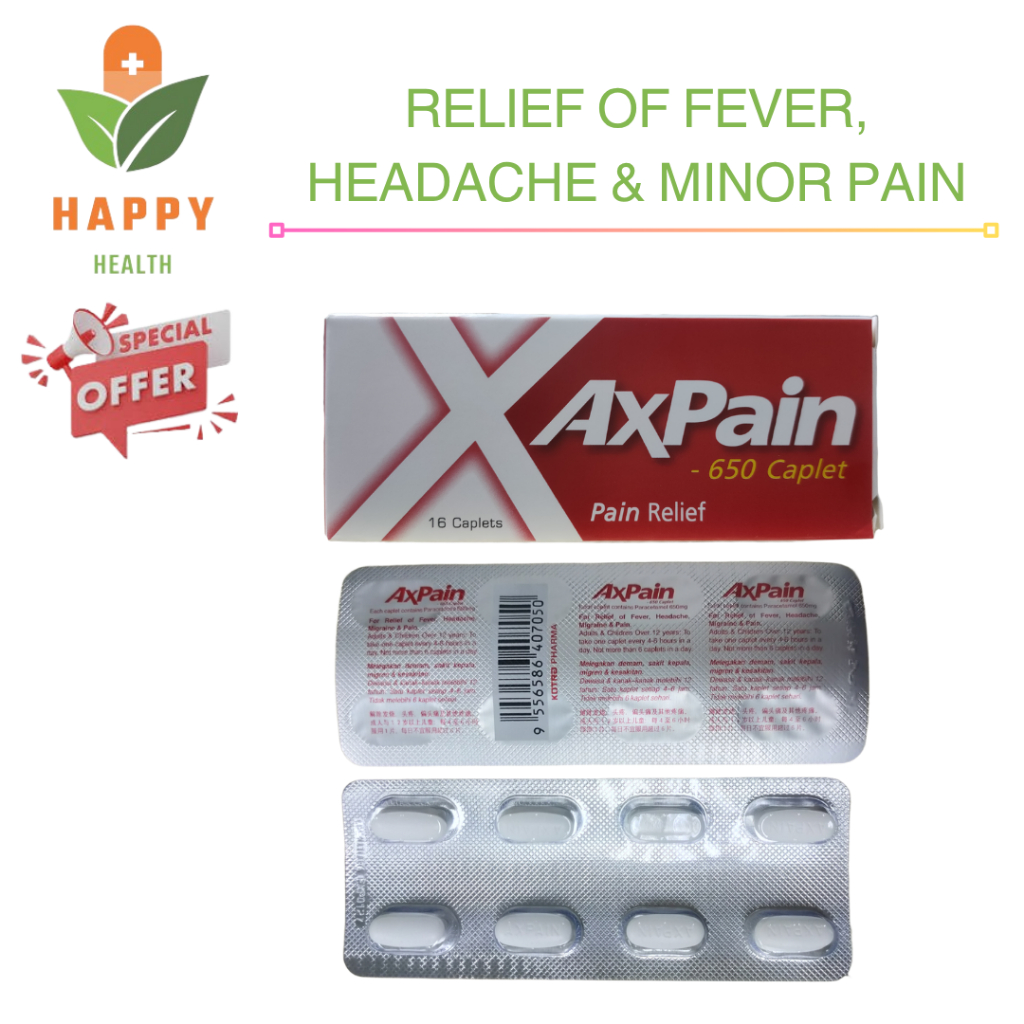 [ Exp 1/2027 ] AxPain 650mg Caplets Muscles & Joints ( 8'S | 16'S ...