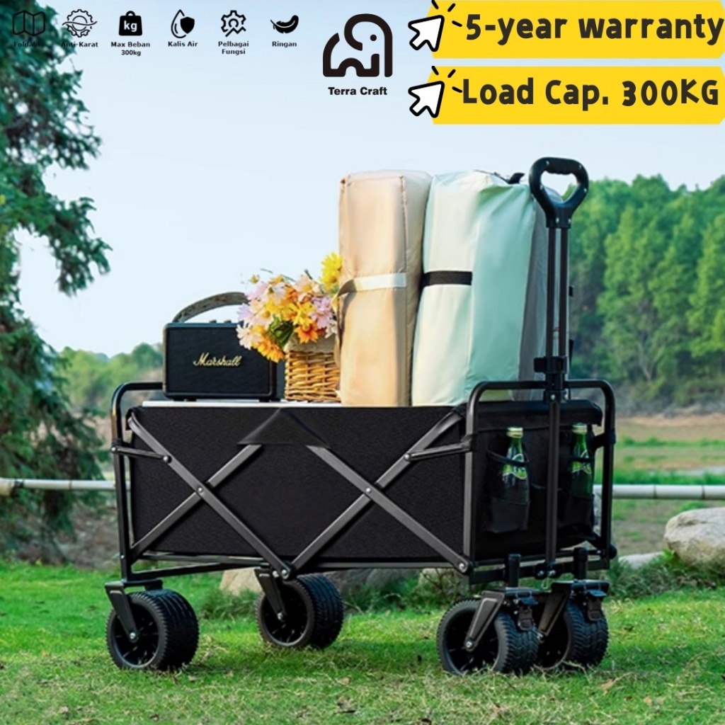 🔥lowest price🔥300L Outdoor Wagon Trolley Camping Cart Foldable Trolley ...