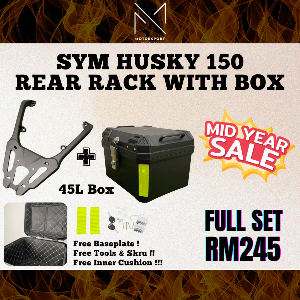 SYM Husky 150 Monorack Top Box 37L 47L 55L Bracket Rack Luggage Alien ...