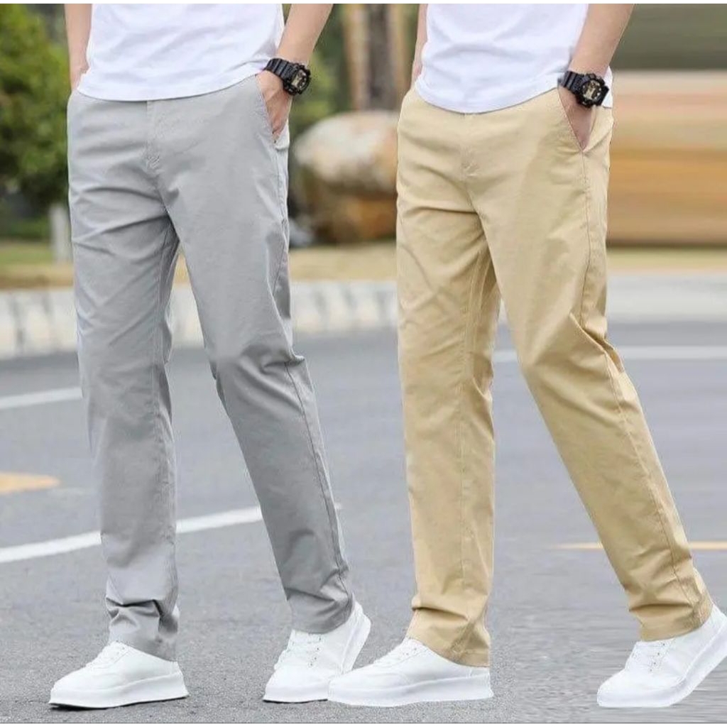 [PREMIUM QUALITY] seluar chinos Long pant men's slim fit stretchable ...