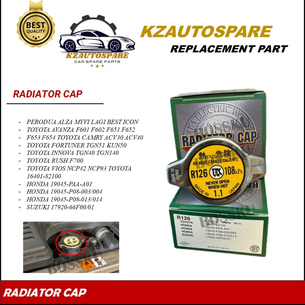 RADIATOR CAP-PERODUA ALZA MYVI LAGI BEST TOYOTA AVANZA CAMRY ACV30 ...