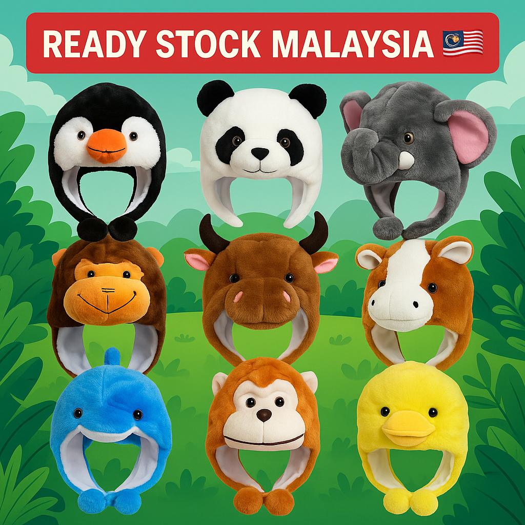 (Ready Stock) Cartoon Animal Soft Plush Earmuffs Hat Children Student ...