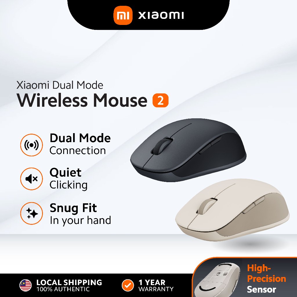Xiaomi Dual-Mode Wireless Mouse 2 | 2.4GHz & Bluetooth Connection ...