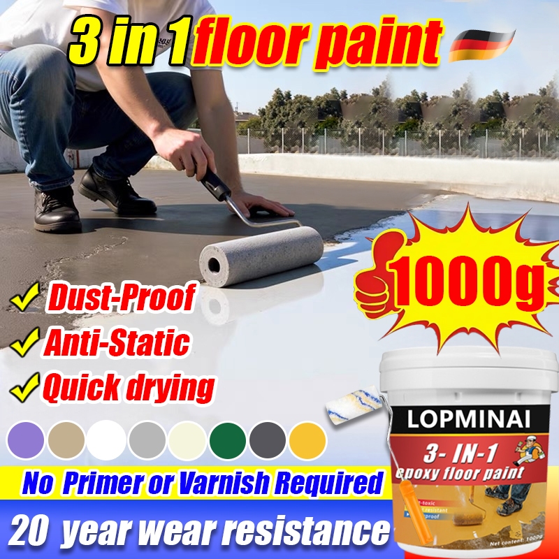 cat lantai rumah epoxy 3-in-1 Epoxy Floor Paint 1000G With Brush Wear ...